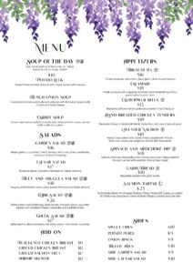 Main Menu - Lavender Grill, Heaven to the food lovers.