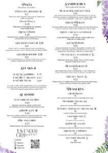 Main Menu - Lavender Grill, Heaven to the food lovers.